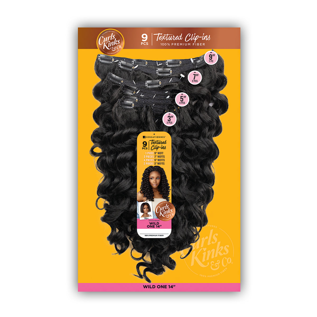 Sensationnel Curls Kinks & Co Clip in WILD ONE 14 :: WigTypes.com