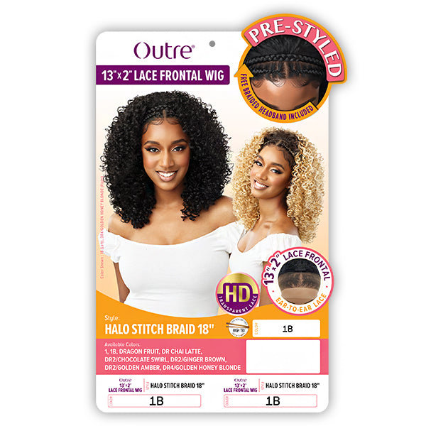 Outre Pre-Styled HD Lace Wig HALO STITCH BRAID 18 (13x2 lace frontal ...