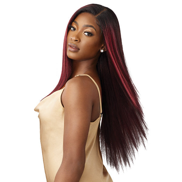 Outre Human Hair Blend 5x5 Hd Lace Closure Wig Hhb Yaki Straight 26