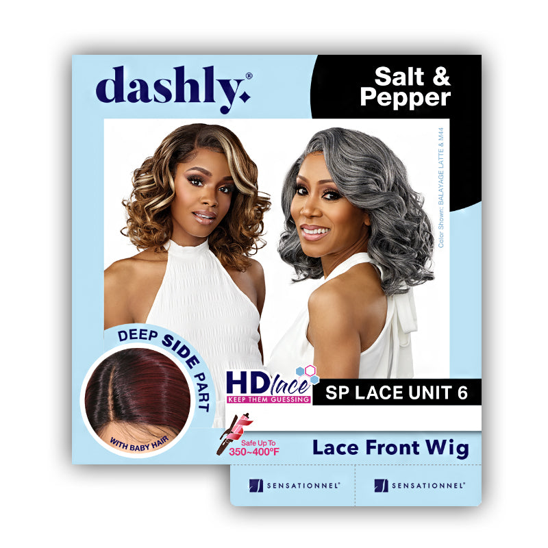 Sensationnel Dashly Salt N Pepper HD Lace Front Wig SP LACE UNIT 6 ...